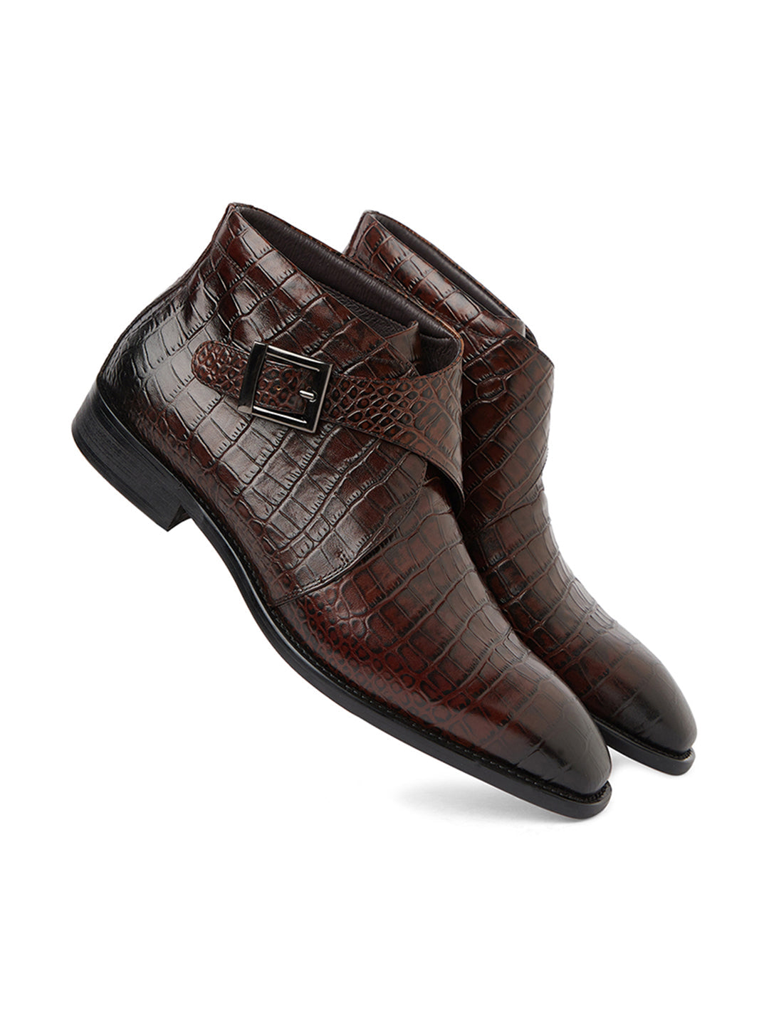 Davidoff Croco Boot Brown – Vantier Shoes