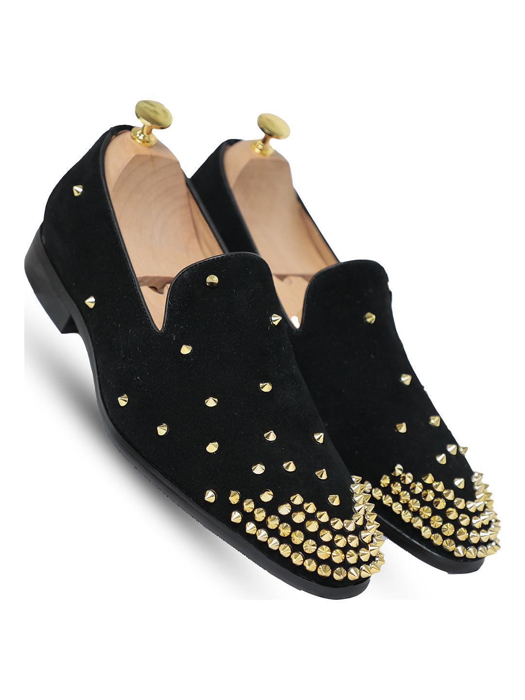 Batista Suede Studded Slip On Black – Vantier Shoes